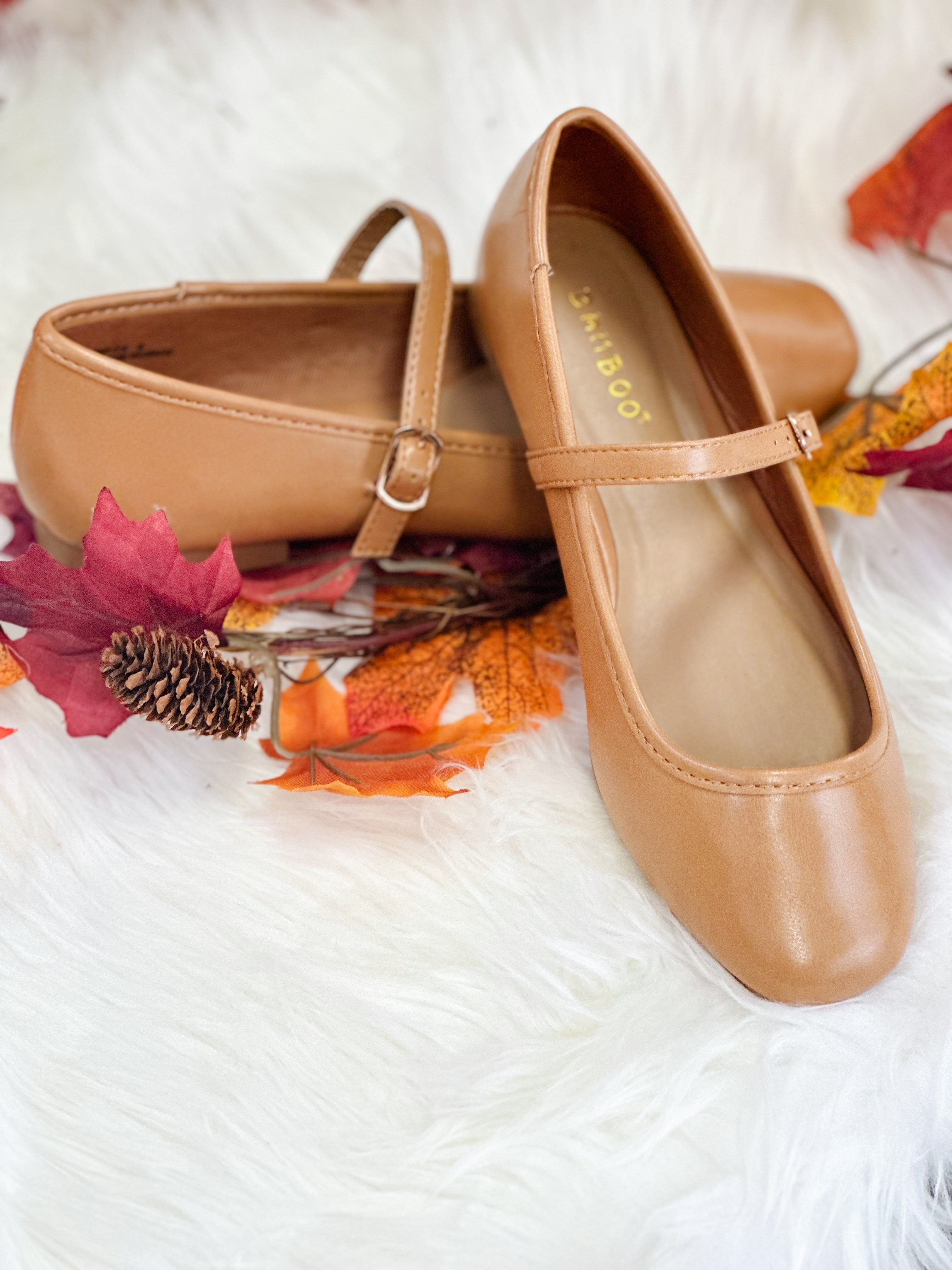 SWAYZE MARY JANE BALLET FLAT-TAN 5.5 | Funky Shoes Laurel
